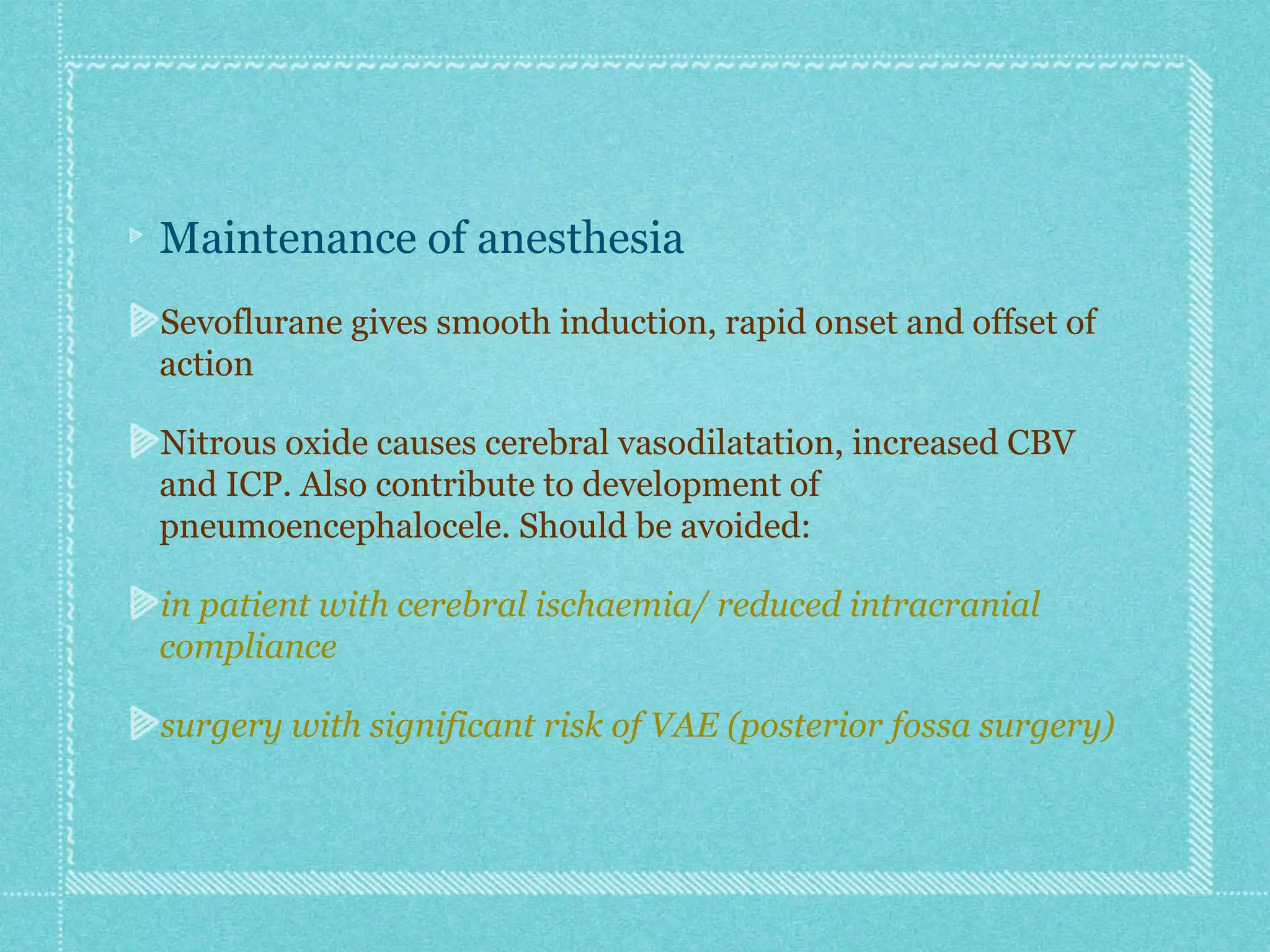 Anesthesia for neurosurgery (zuhura) | PPT