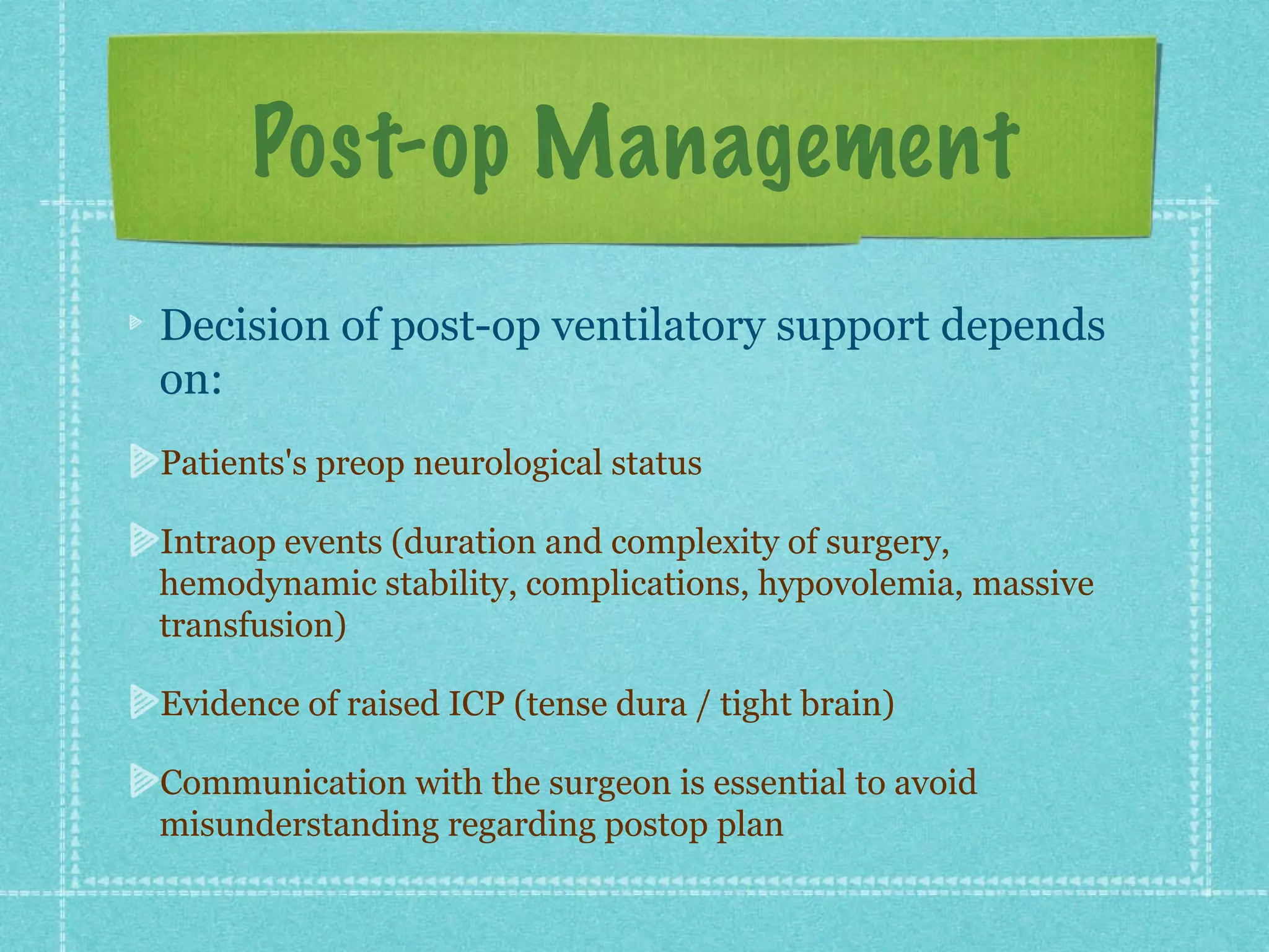 Anesthesia for neurosurgery (zuhura) | PPT