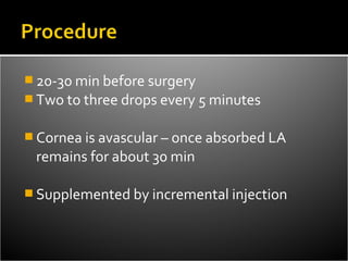 Anesthesia for Ophthalmic sx edit | PPT
