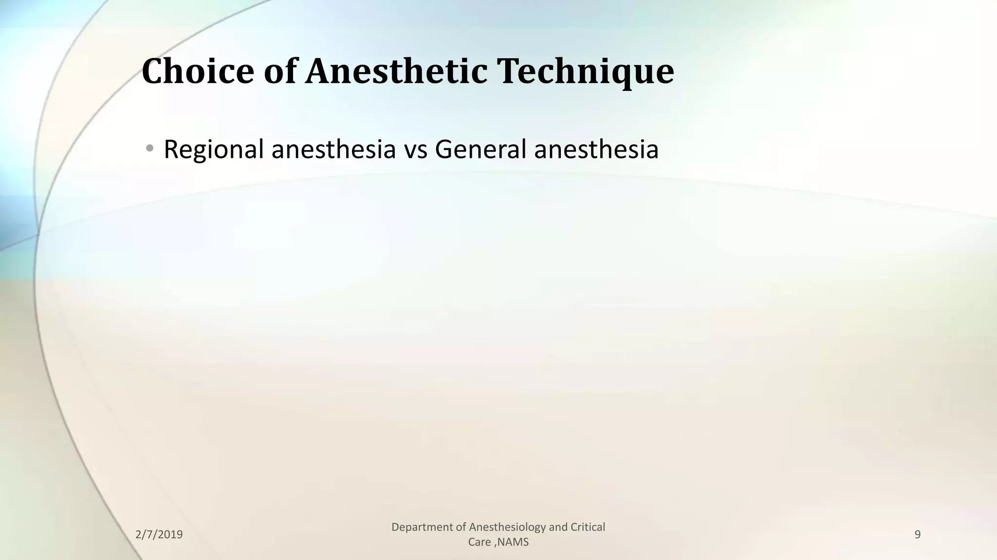 Anesthesia for orthopedic surgery | PPTX