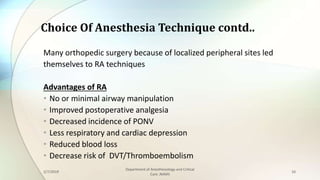 Anesthesia for orthopedic surgery | PPTX