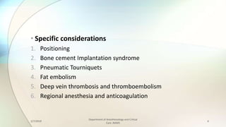 Anesthesia for orthopedic surgery | PPTX