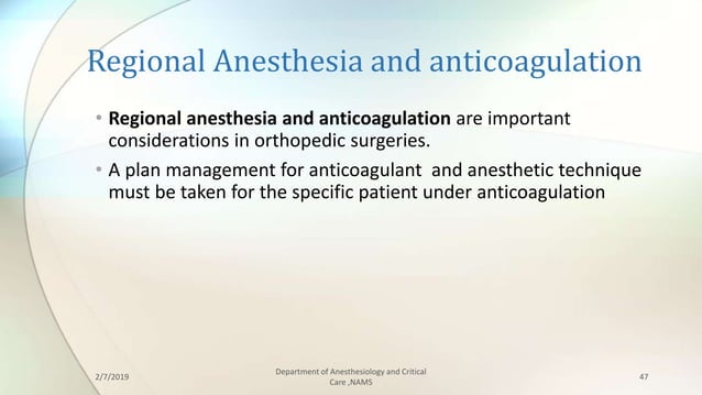 Anesthesia for orthopedic surgery | PPTX | Bone and Joint Conditions ...