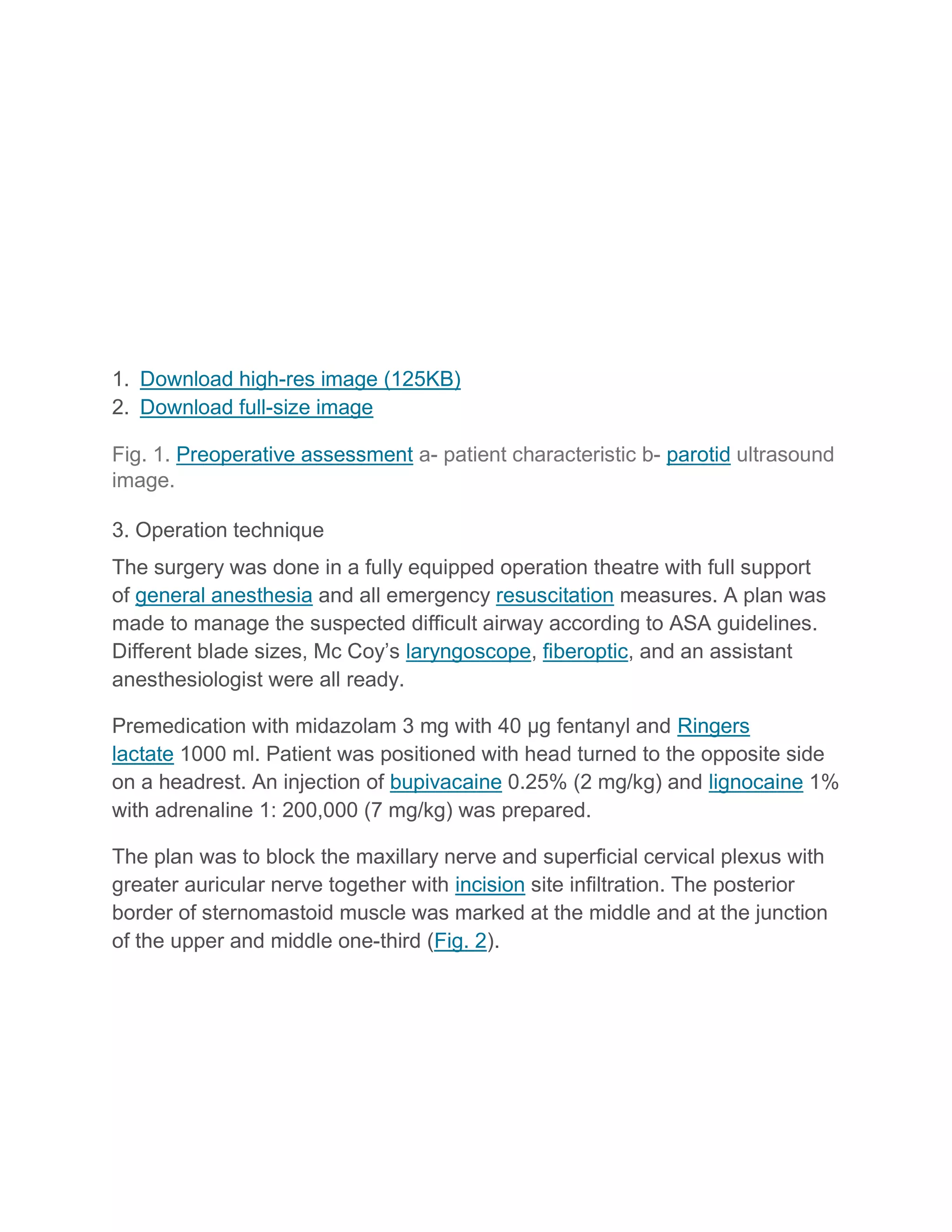 Anesthesia for parotidectomy | PDF