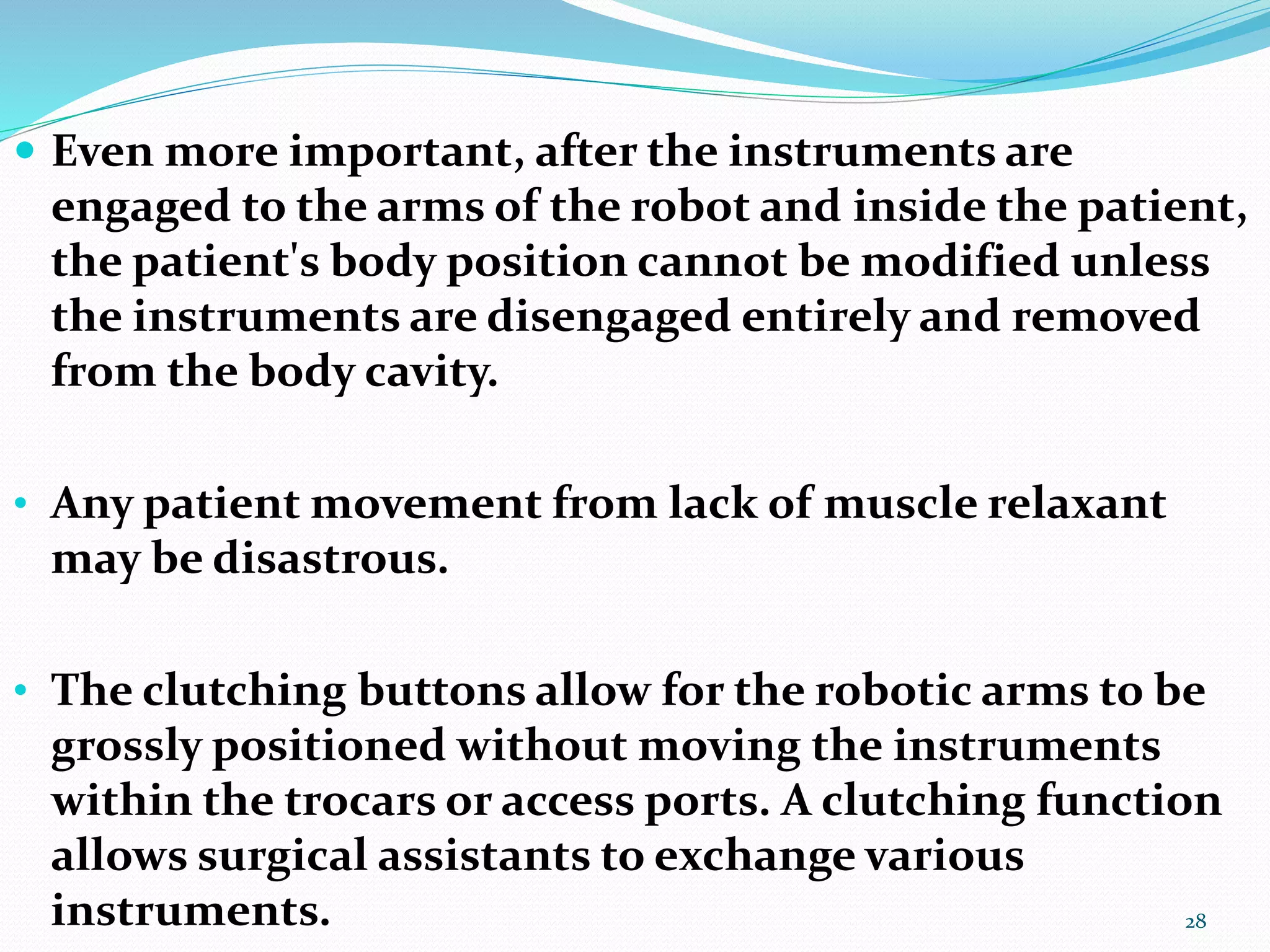 Anesthesia for robotic surgery | PPTX