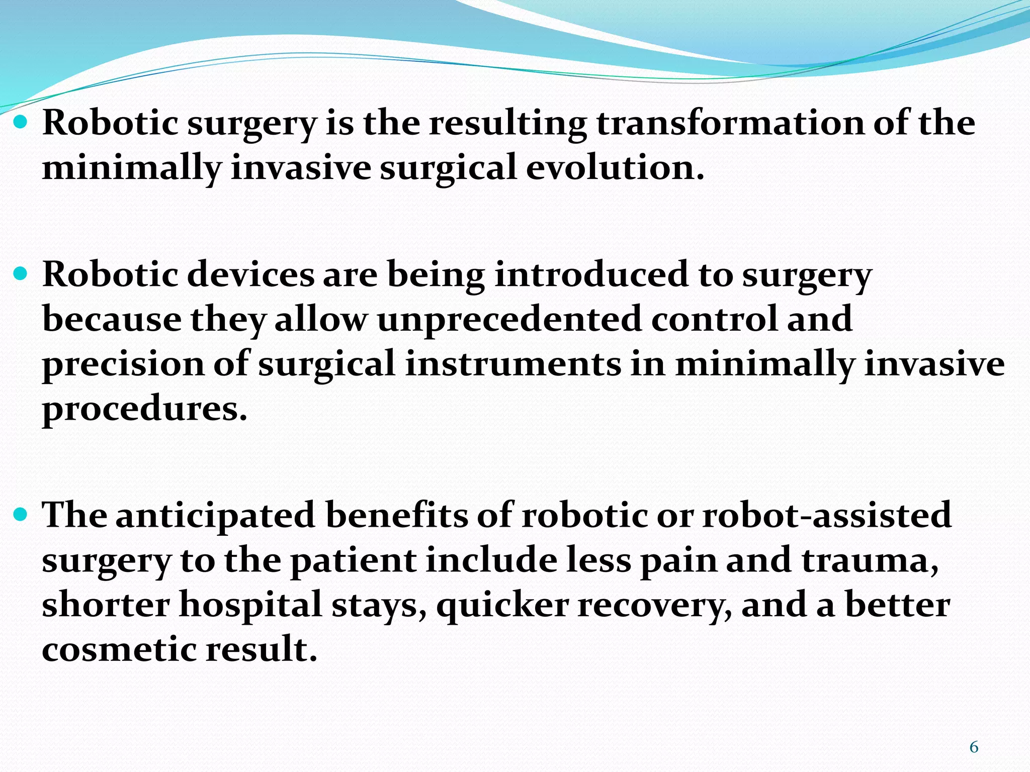 Anesthesia for robotic surgery | PPTX