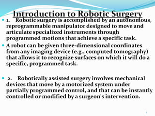 Anesthesia for robotic surgery | PPTX