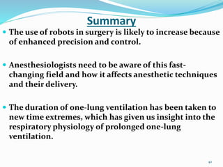 Anesthesia for robotic surgery | PPTX
