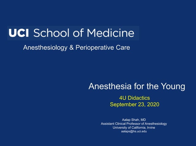 Essentials of Pediatric Anesthesia | PPTX