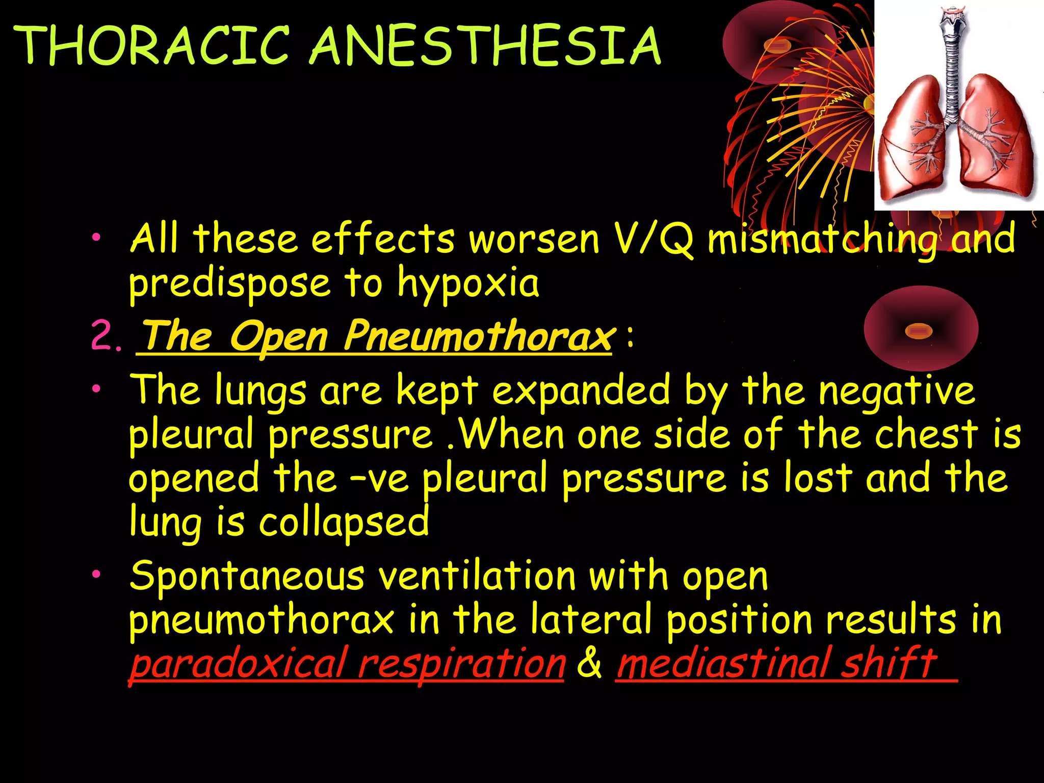 Anesthesia for toracic surgery | PPT