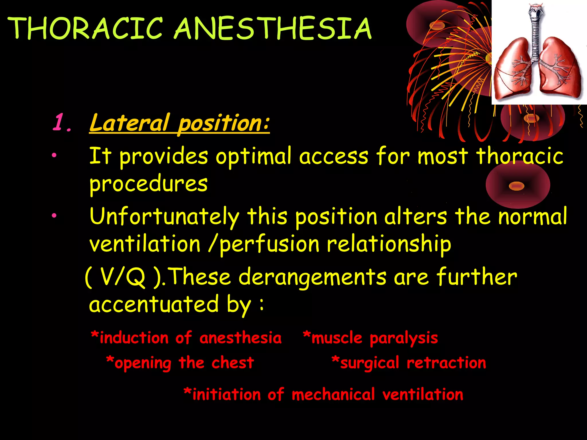 Anesthesia for toracic surgery | PPT