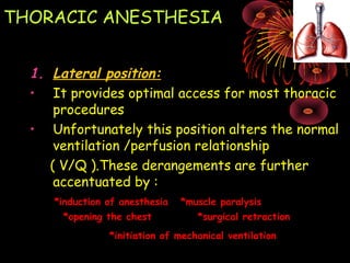 Anesthesia for toracic surgery | PPT