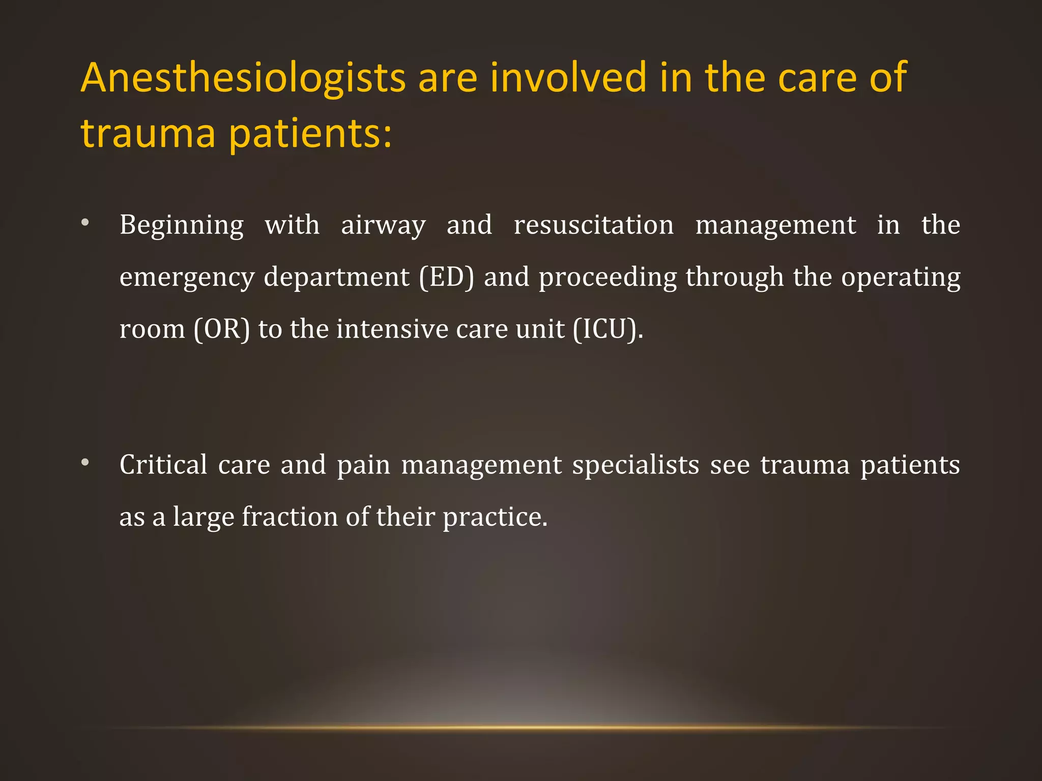 Anesthesia for Trauma | PPT