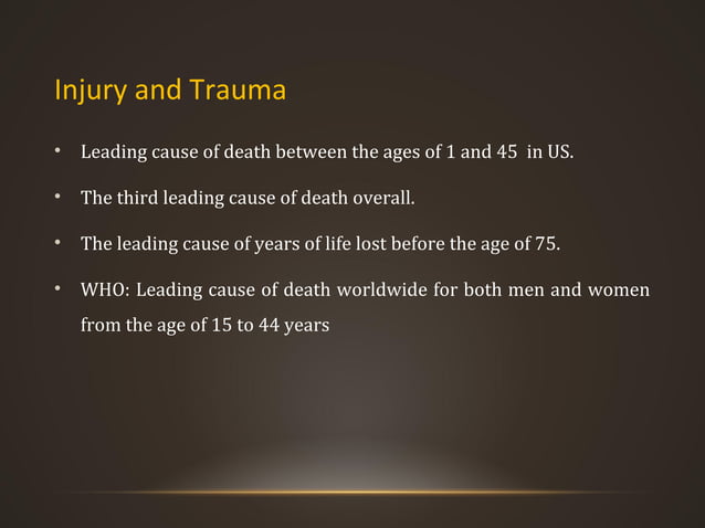 Anesthesia for Trauma | PPT | First Aid | Injuries