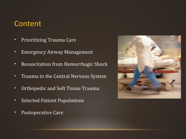 Anesthesia for Trauma | PPT | First Aid | Injuries