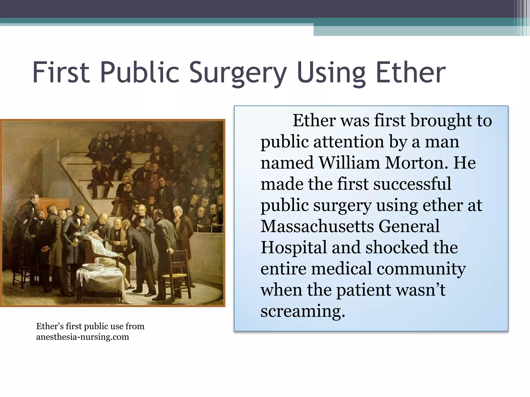 Anesthesia History of Ether | PPT