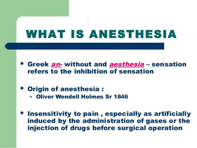 Anesthesia history 1