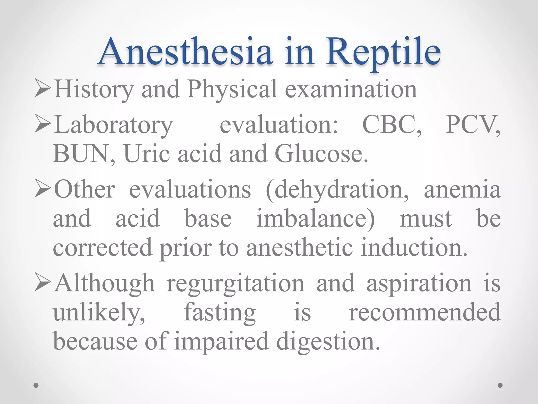 Anesthesia in birds and exotic pet animals | PPTX