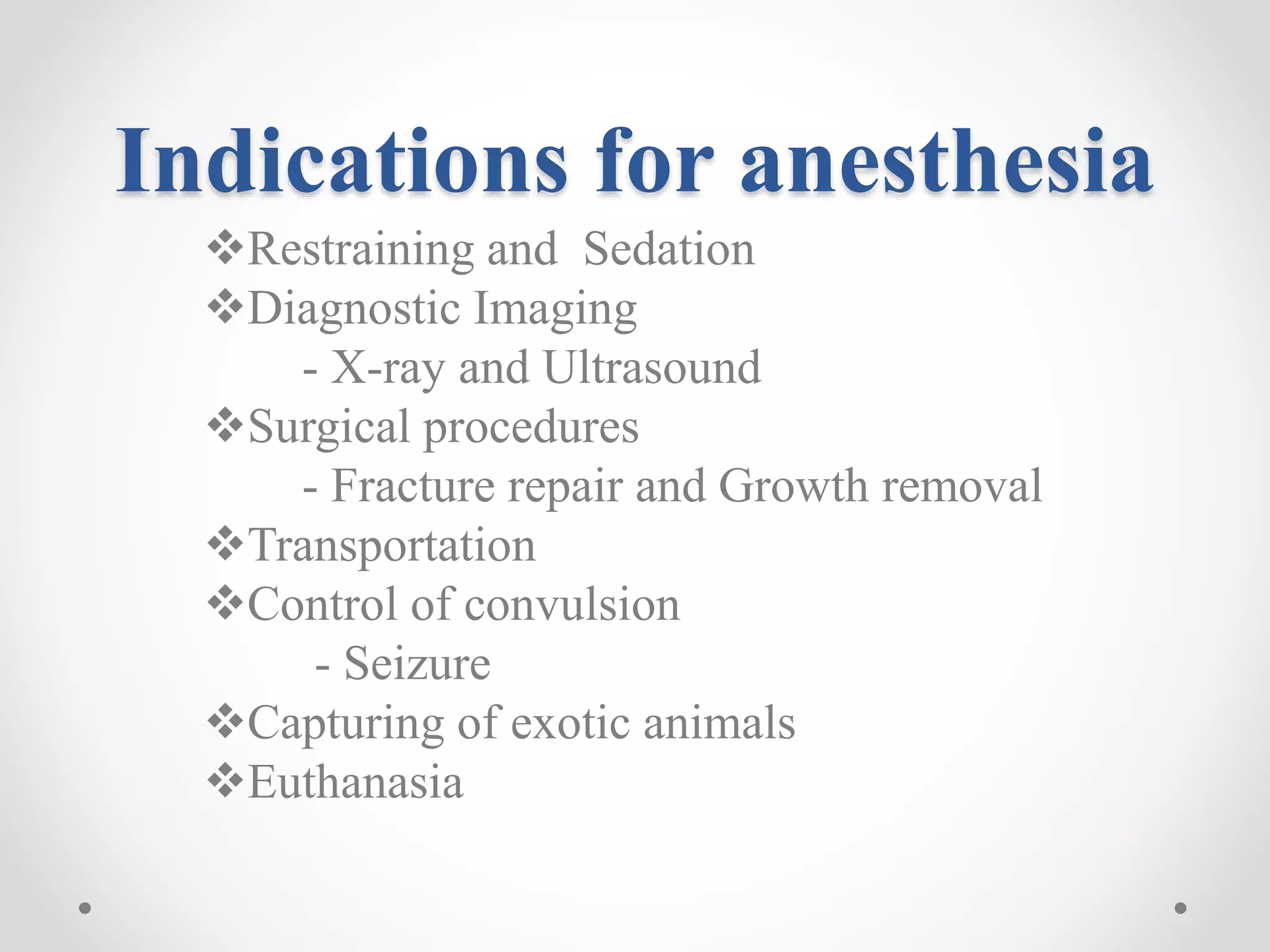 Anesthesia in birds and exotic pet animals | PPTX