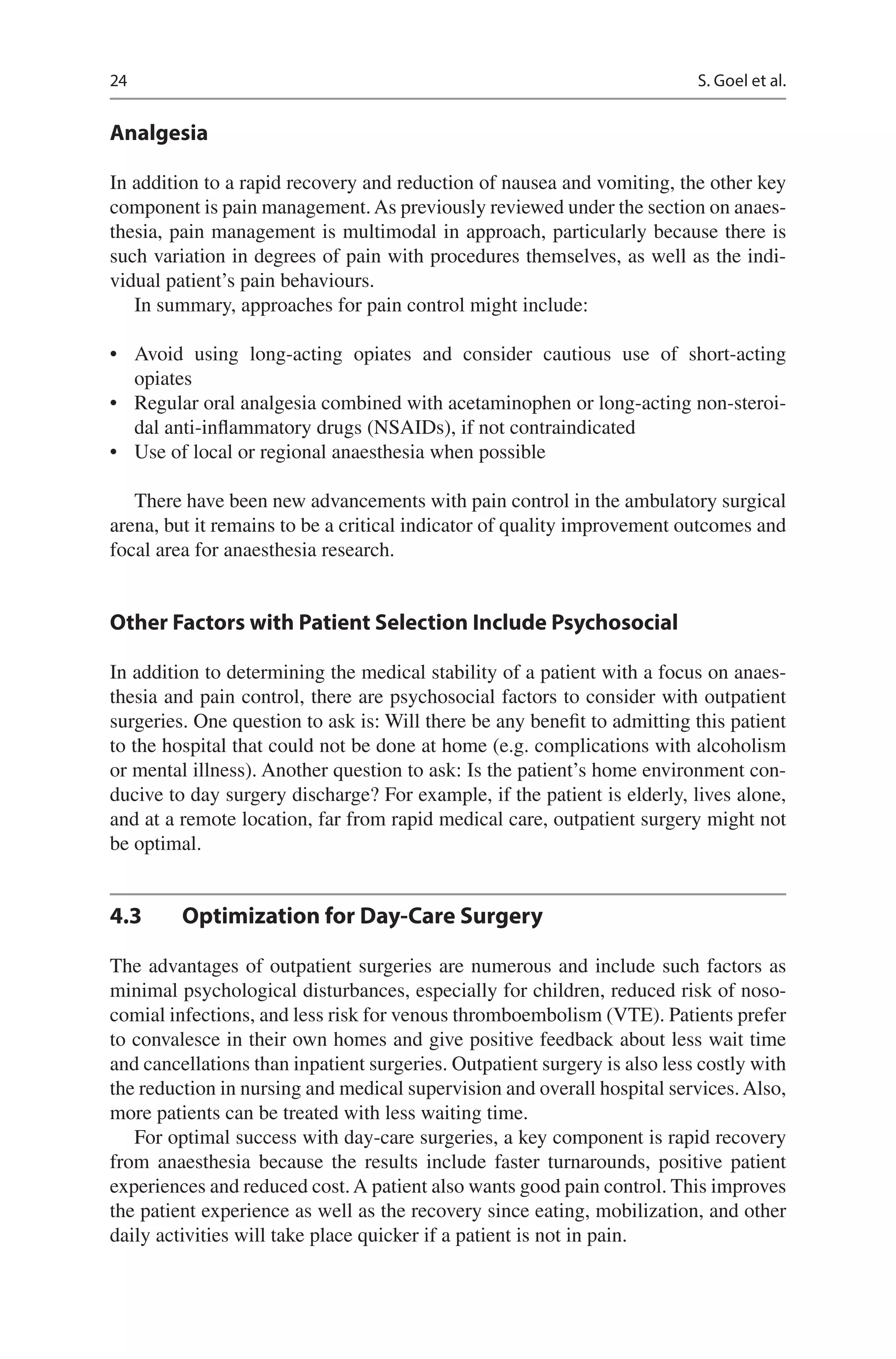 Anesthesia in day care surgery | PDF