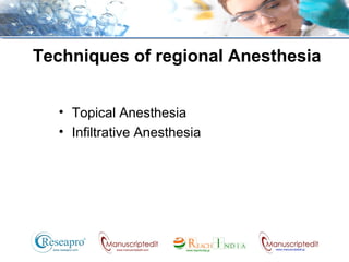 Anesthesia in Dermatosurgery Part - 2 | PPT