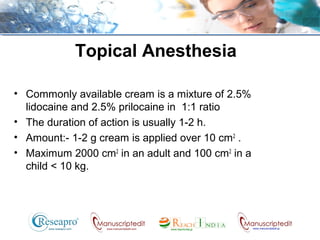 Anesthesia in Dermatosurgery Part - 2 | PPT
