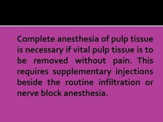 Anesthesia in endodontics | PPTX