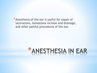 Anesthesia in ent | PPTX