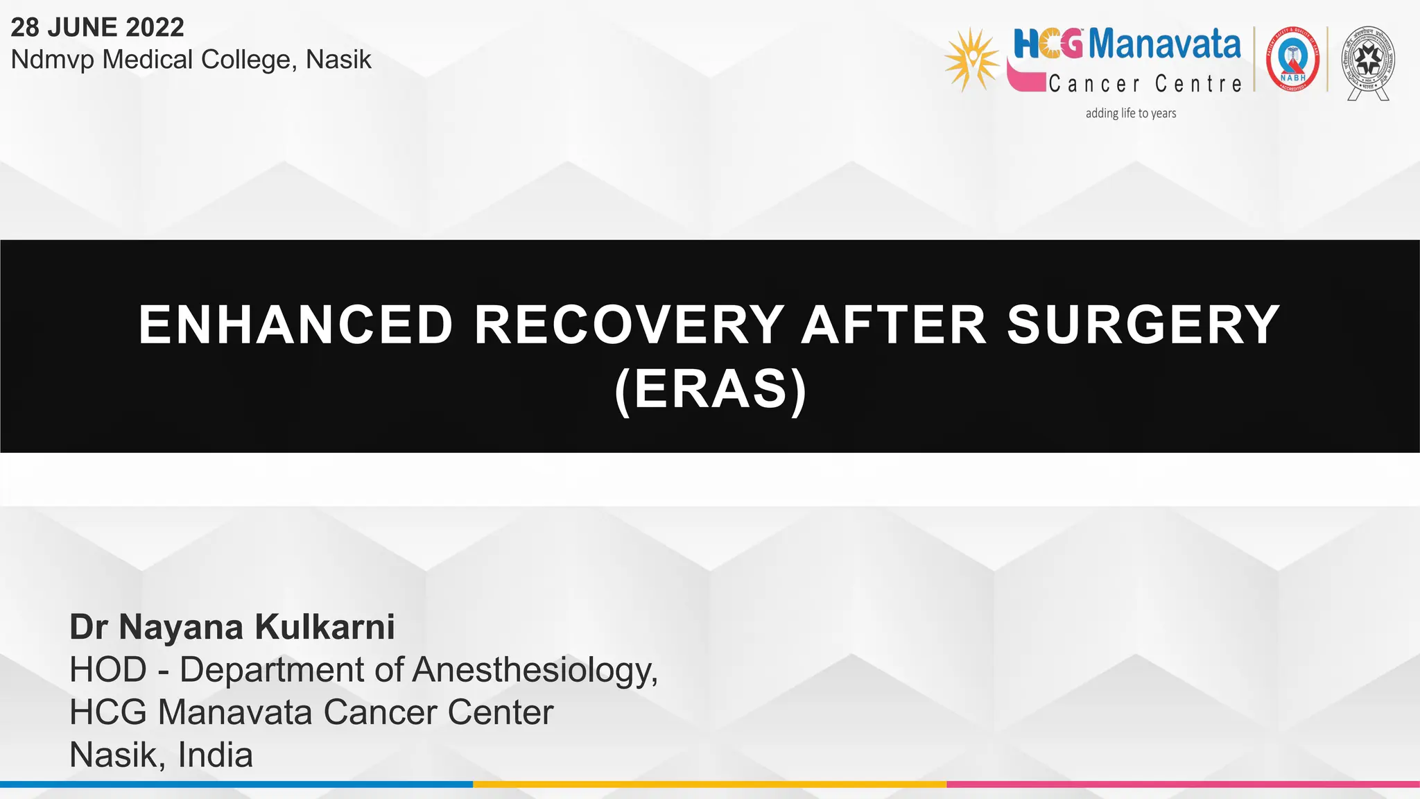 anesthesia in ERAS- enhanced recovery after surgery | PPTX