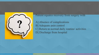 anesthesia in ERAS- enhanced recovery after surgery | PPTX