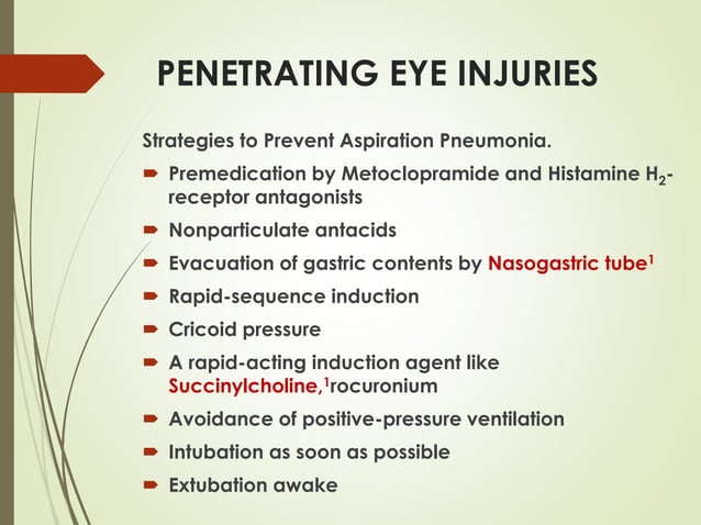 Anesthesia in ophthalmic surgery and complications