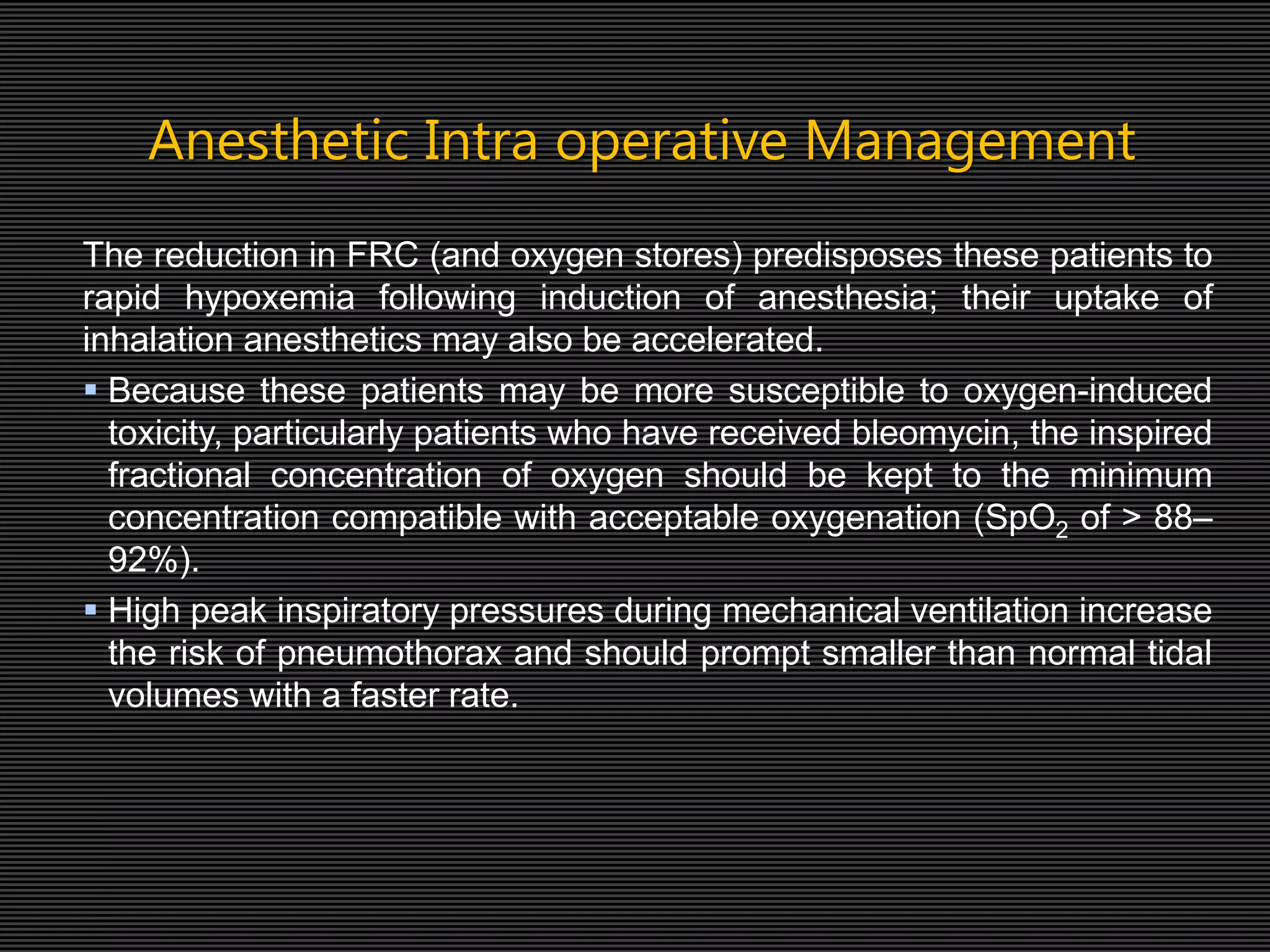 Anesthesia in patient with respiratory disease | PPTX