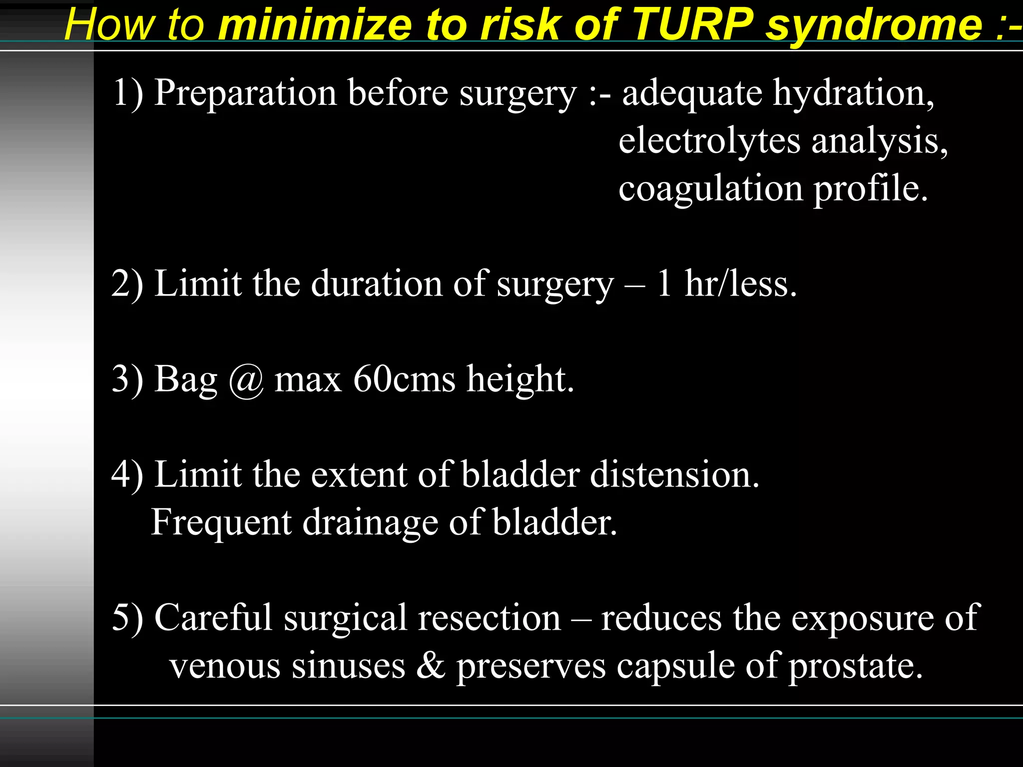 Anesthesia in Transurethral resection of prostate | PPTX