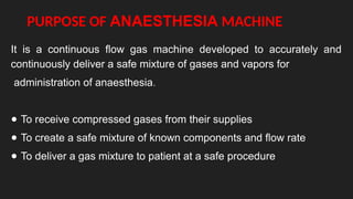 Basics of Anesthesia machine and workstation .pptx
