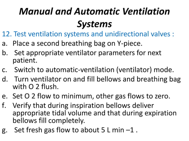 ANESTHESIA MACHINE CHECK DAILY ROUTINE IN THEARTE | PPT