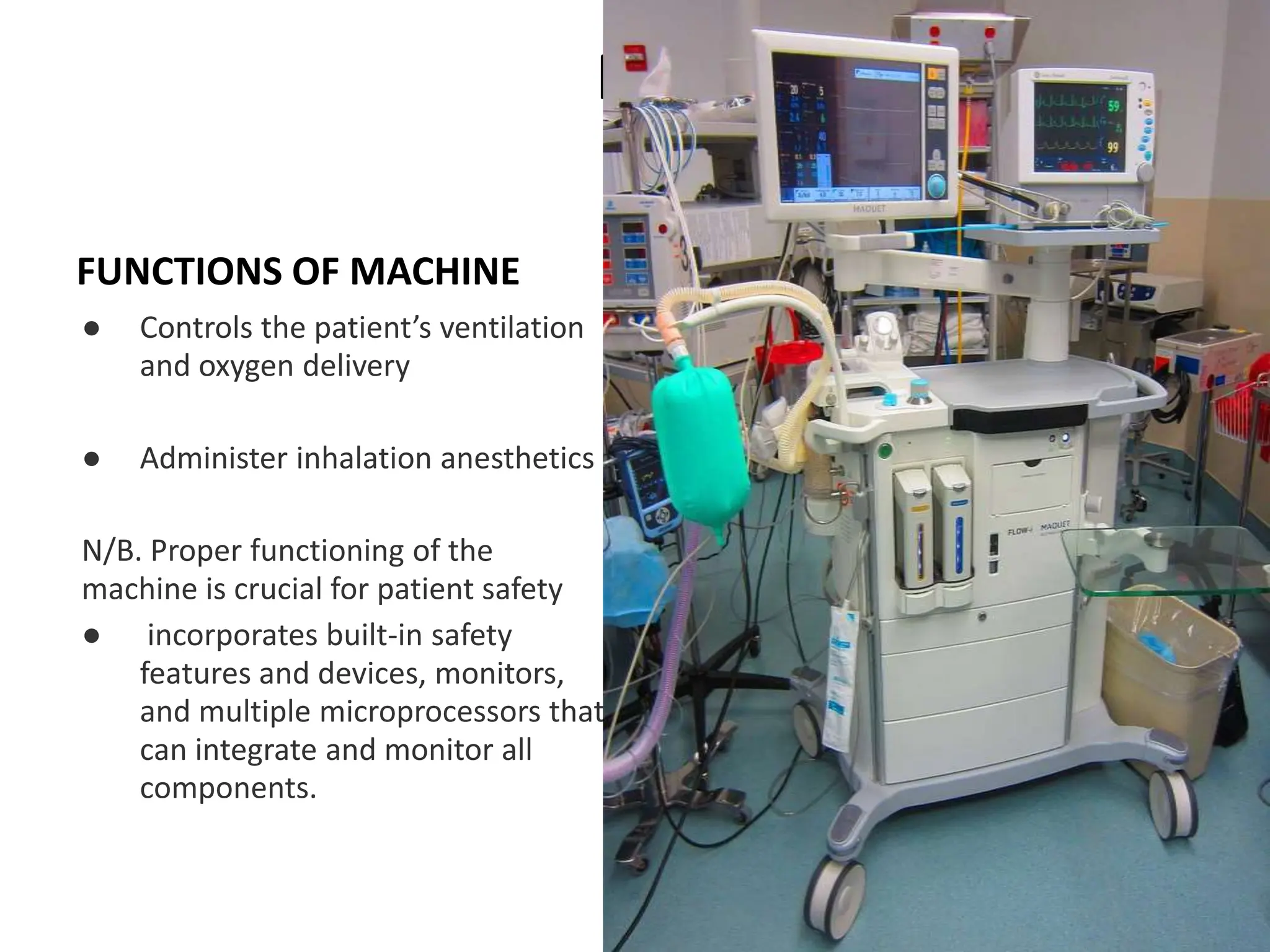 Anesthesia MACHINE and safety measures in anesthesia machine | PPTX