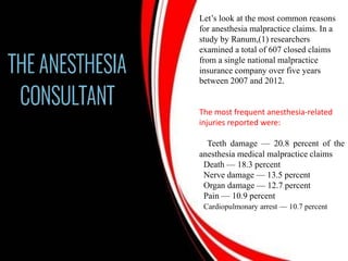 Anesthesia malpractice lawsuits | PPTX | Healthcare Industry | Industries