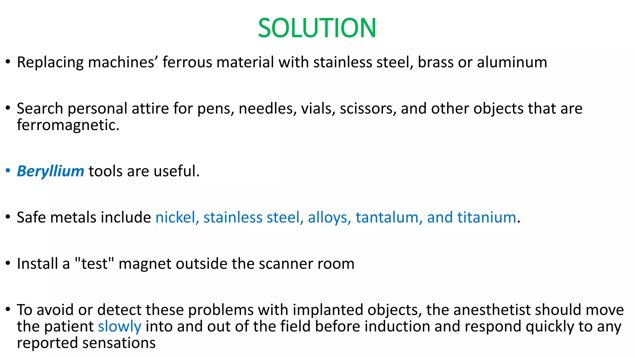 ANESTHESIA for MRI procedures | PPTX