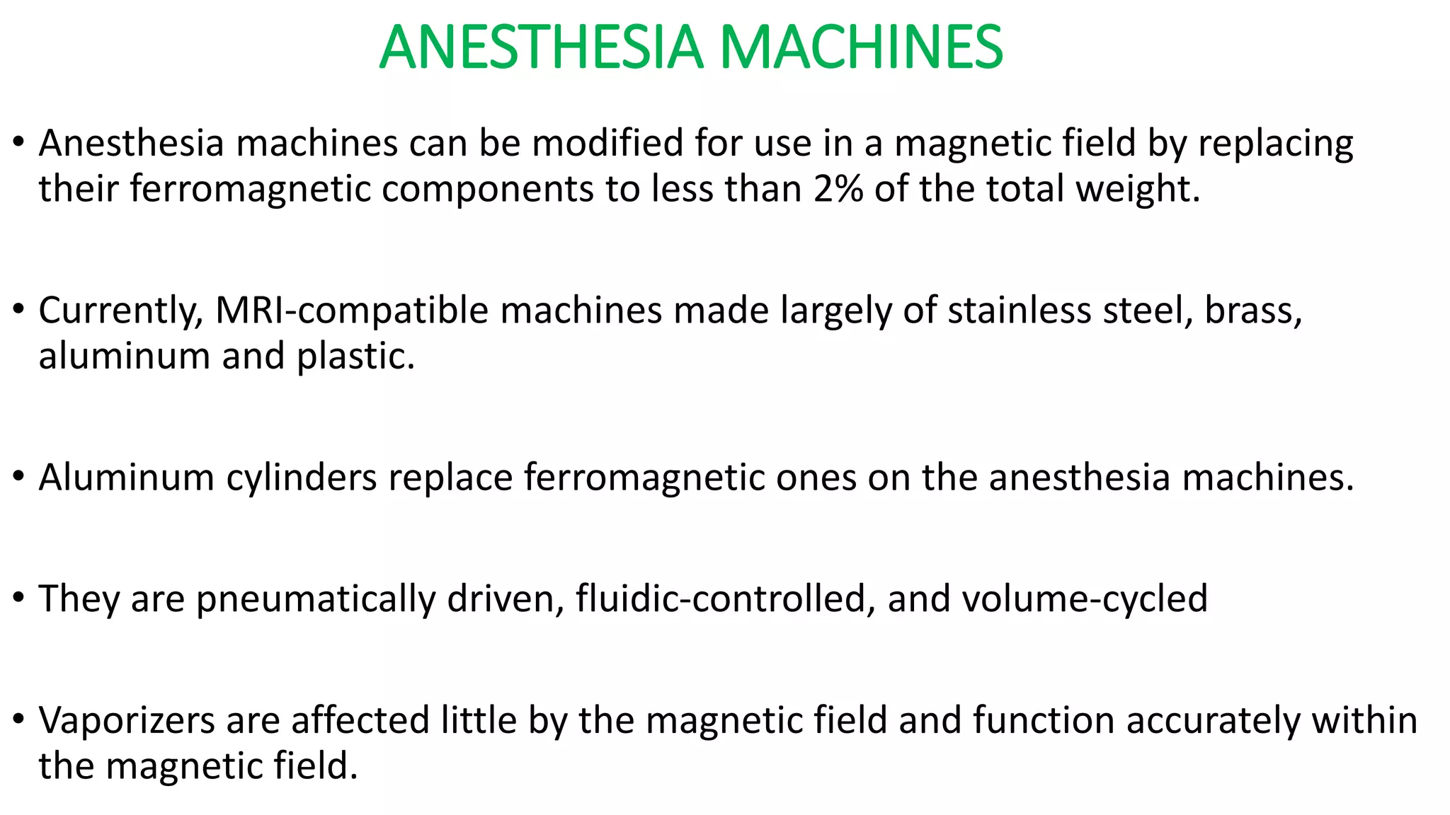 ANESTHESIA for MRI procedures | PPTX
