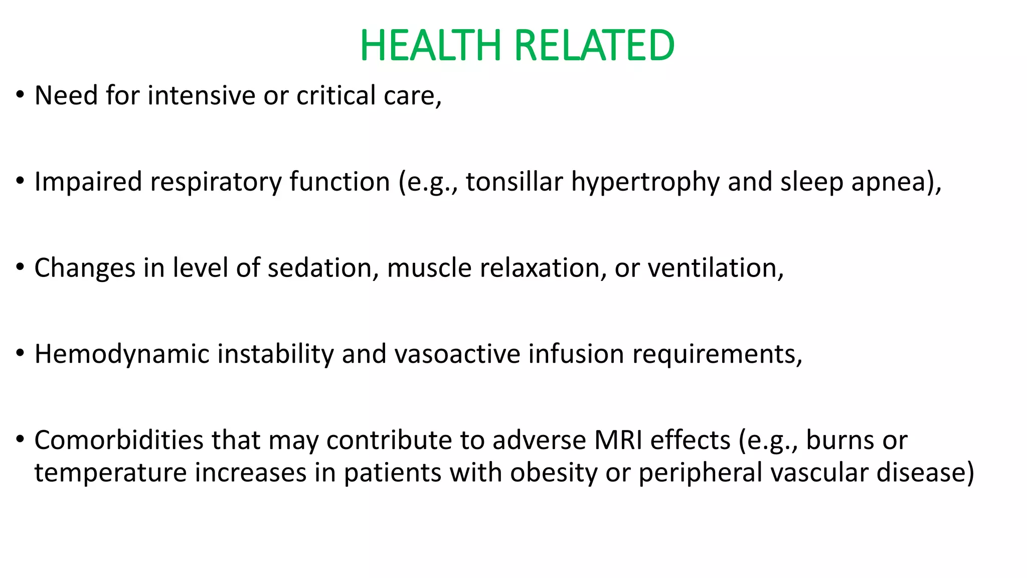 ANESTHESIA for MRI procedures | PPTX