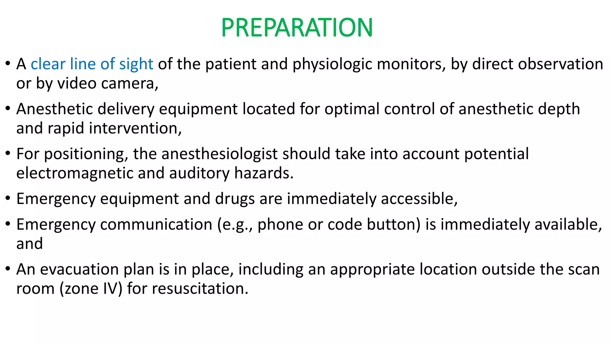 ANESTHESIA for MRI procedures | PPTX