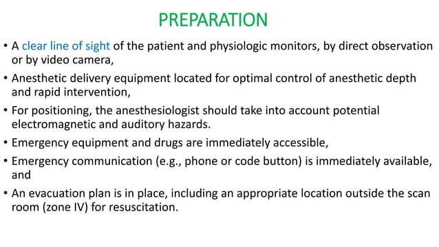 ANESTHESIA for MRI procedures | PPTX