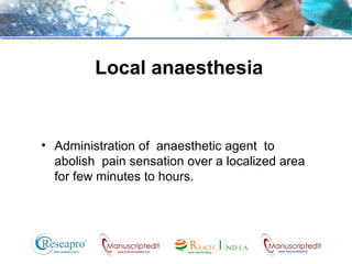 Anesthesia in Dermatosurgery Part -1 | PPT