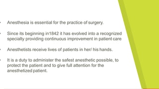 Types of anesthesia | PPTX