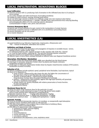 Anesthesia short reference copy | PDF