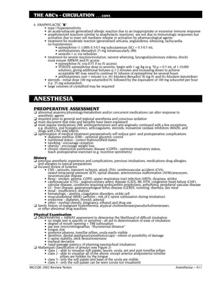 Anesthesia short reference copy | PDF