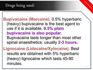 (Anesthesia) spinal anesthesia english by dr. kalimullah wardak | PPTX