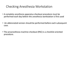 Anesthesia workstation | PPTX