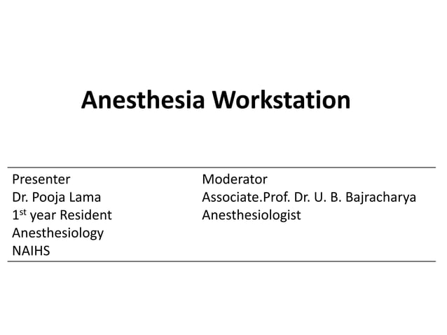 Anesthesia workstation | PPT