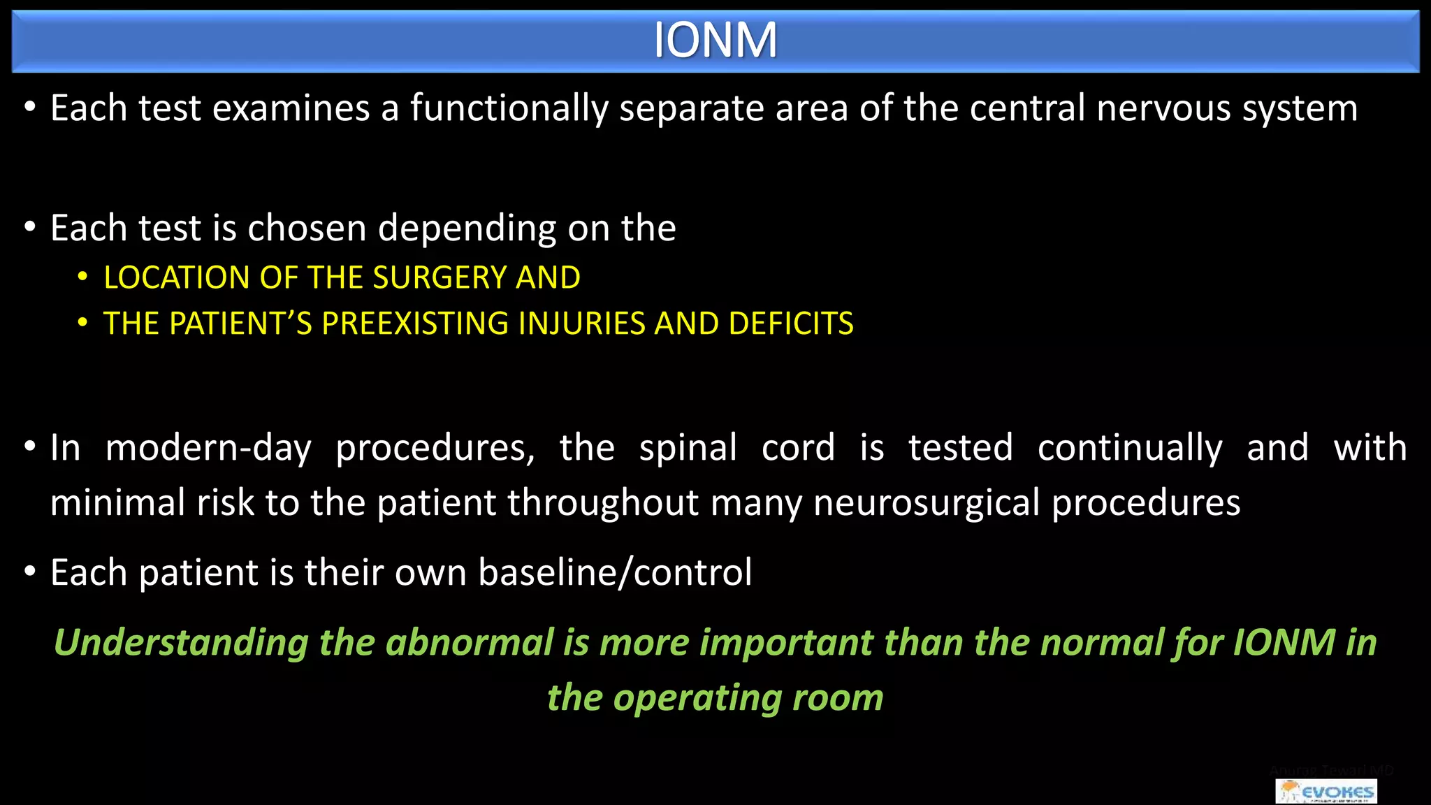 Anesthesiology And Intraoperative Neurophysiological Monitoring | PPTX